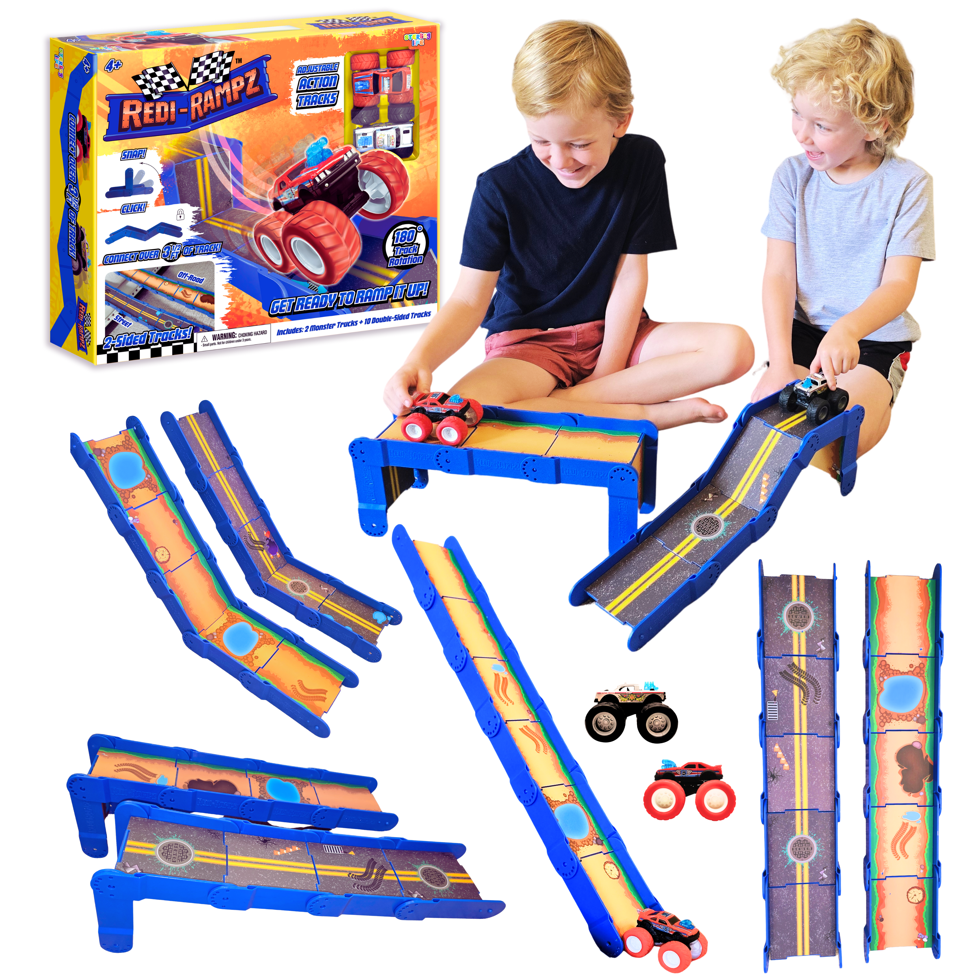 Redi-Rampz: STEM Ramp Builder Set – 10 Modular Track Pieces with Adjus